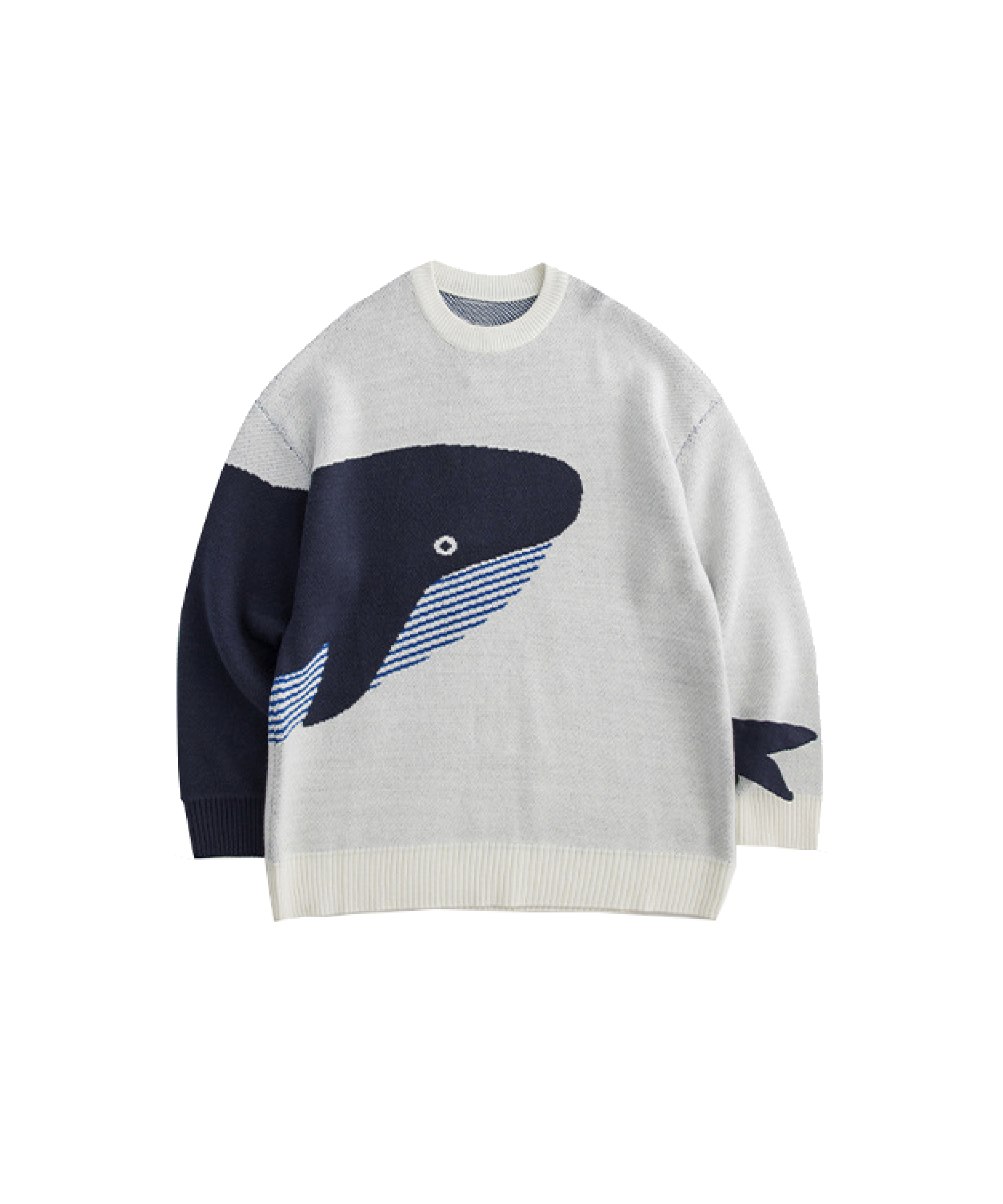 Unique Whale Embroidery Sweater – U:UME