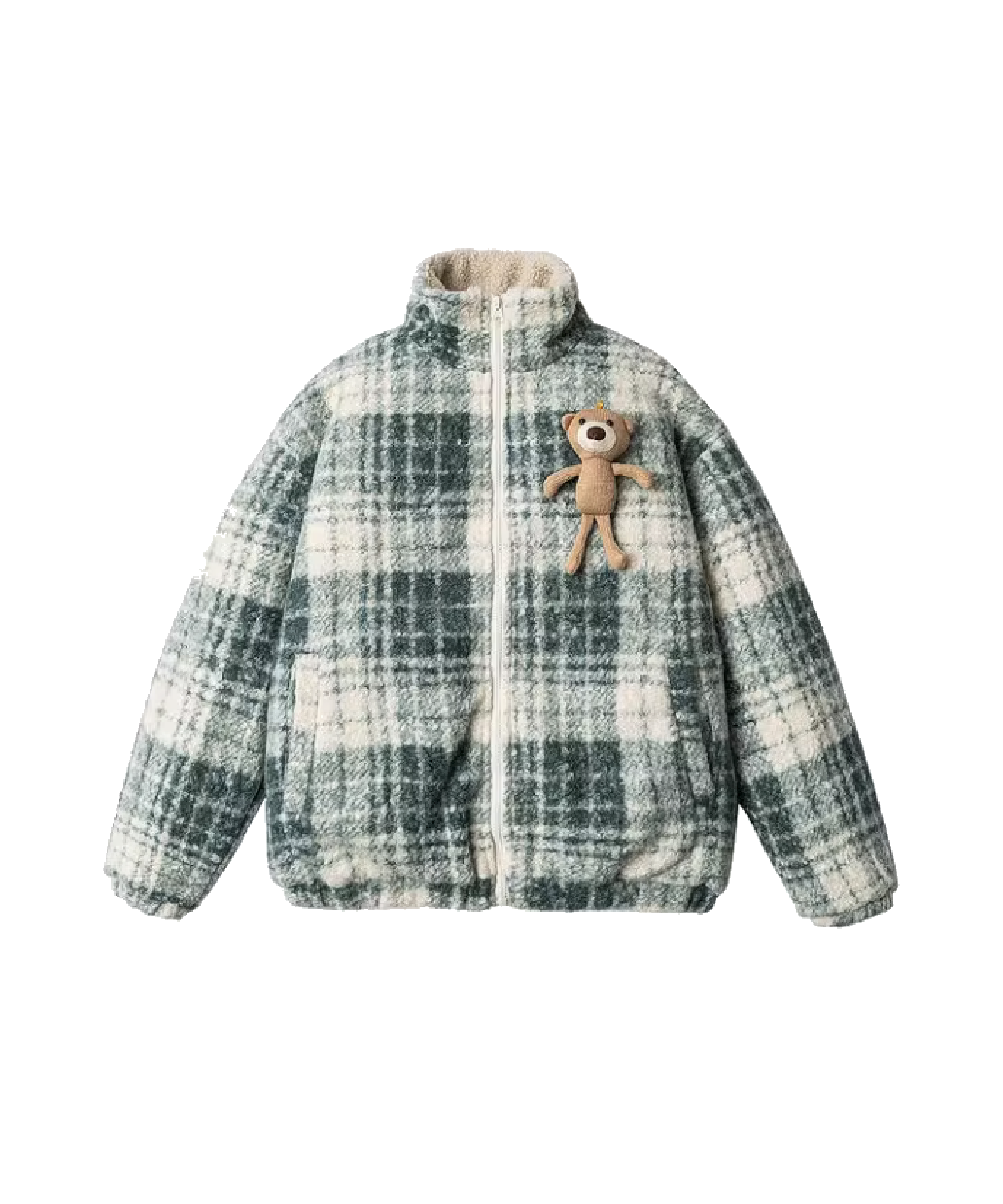 Toy Bear Applique Check Down Jacket – U:UME