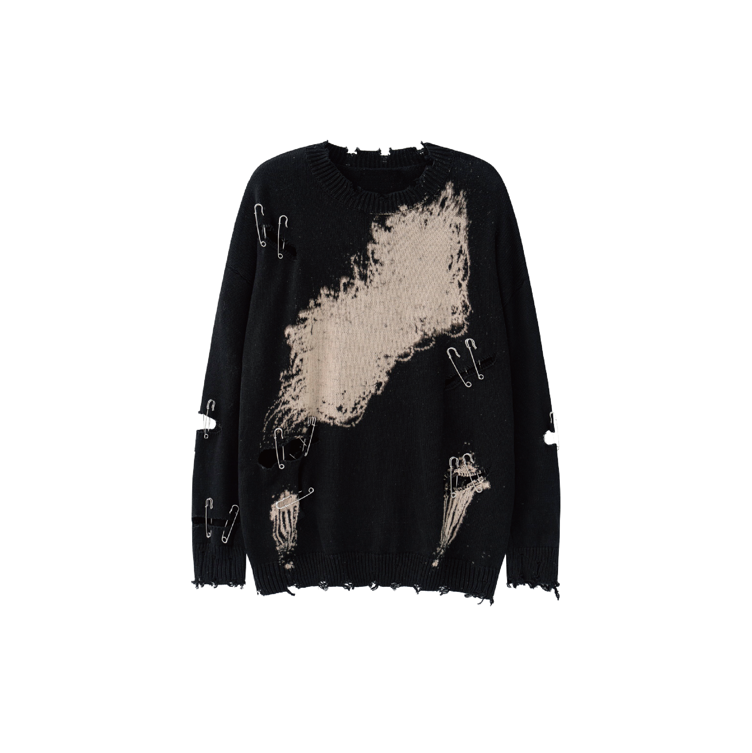 Pin Decorate Broken Sweater – U:UME